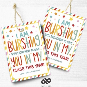 Printable Back to School Star Burst Tag. Editable Tag. Bursting With ...