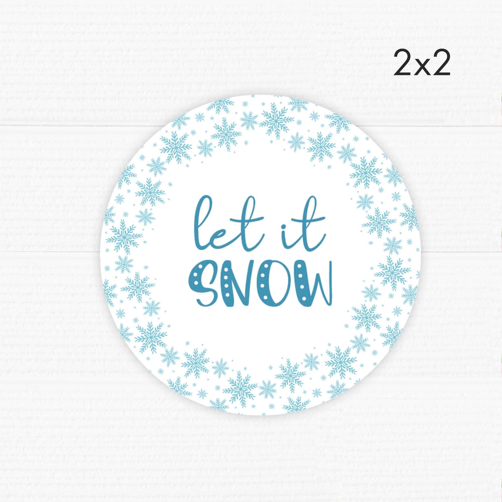 Printable Christmas Round Tag. Let It Snow. Cookie Tags 2x2. | Etsy