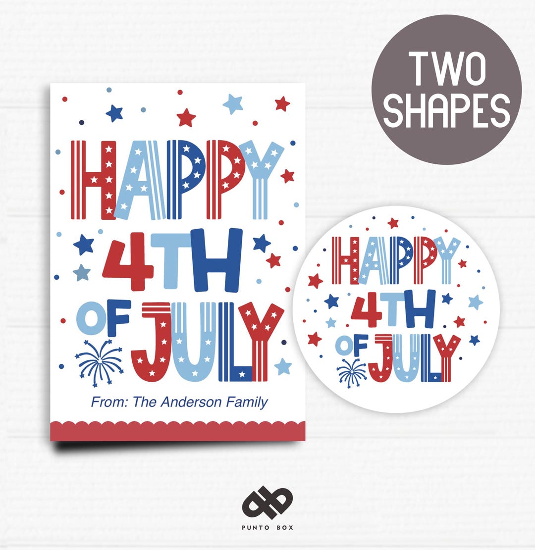 Printable 4th of July Gift Tag | Happy Independence Day Tag | Patriotic ...