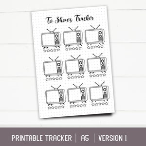 Printable TV Show Tracker. Series Tracker. A5 Bullet Journal Page. 3 ...