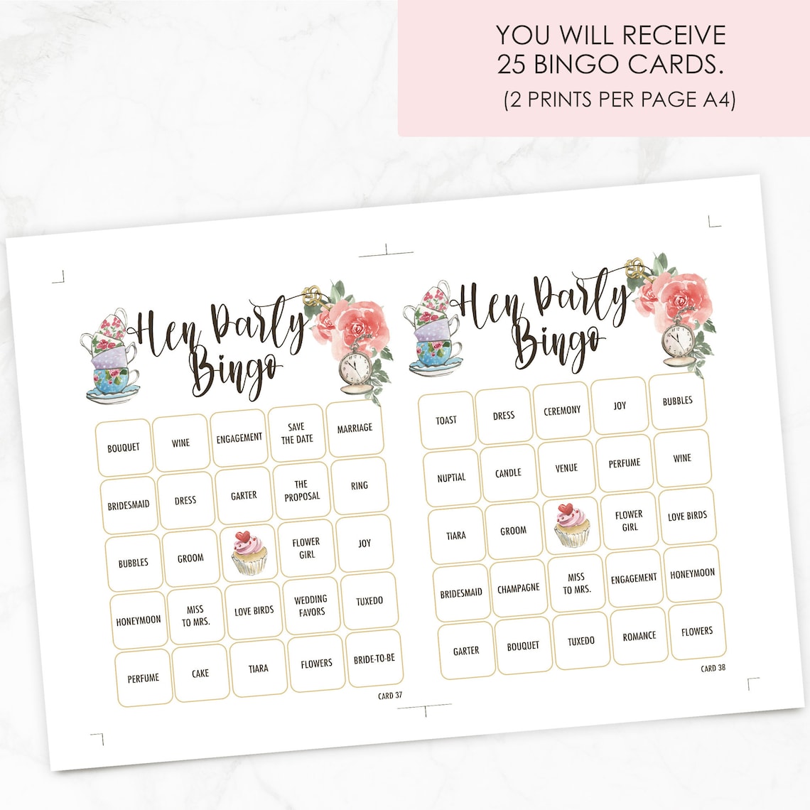 Hen Party Game. Printable Hen Party Bingo 50 Cards Calling | Etsy