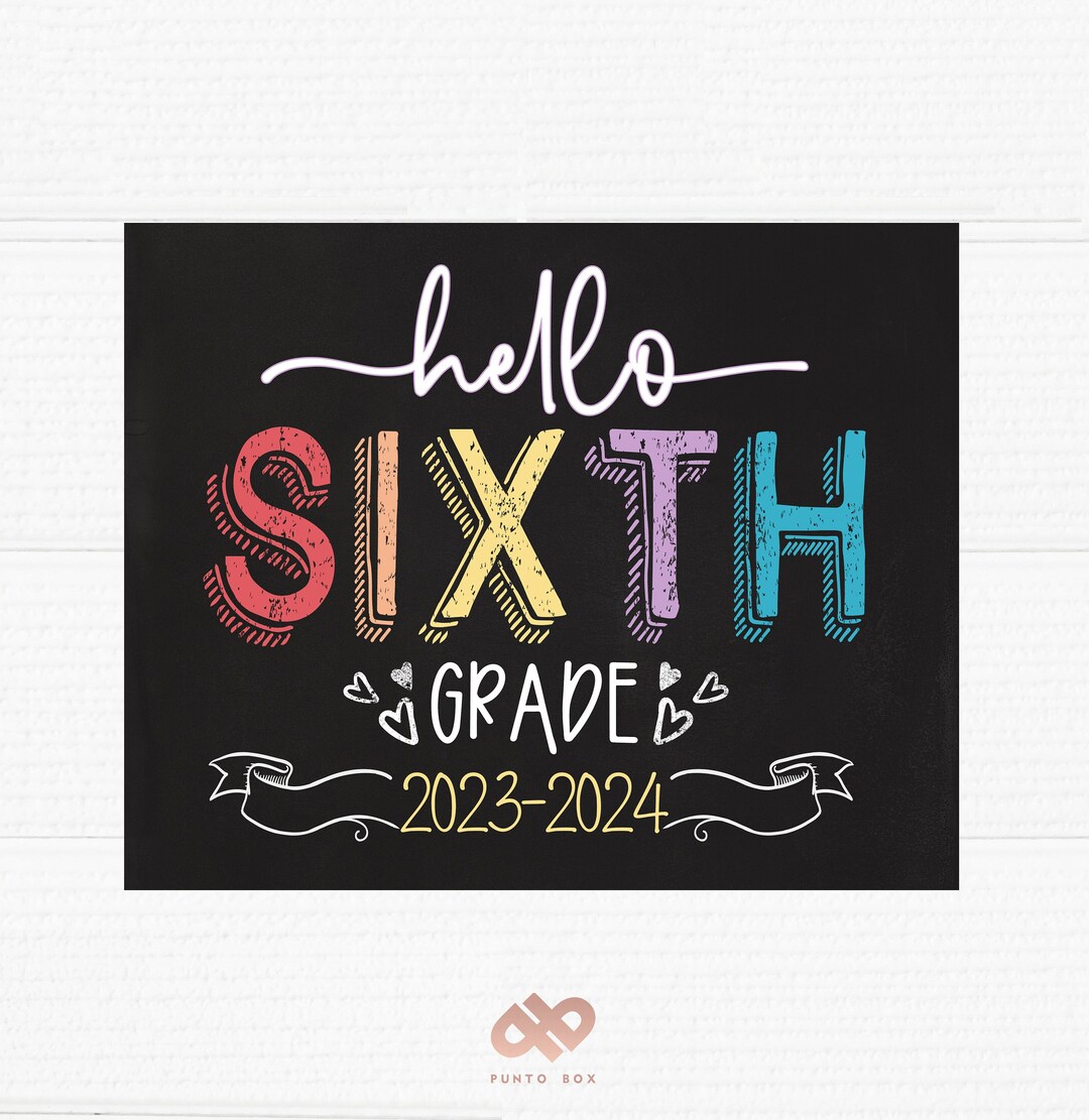 Printable First Day of School Sign. First day of Sixth Grade - Etsy México