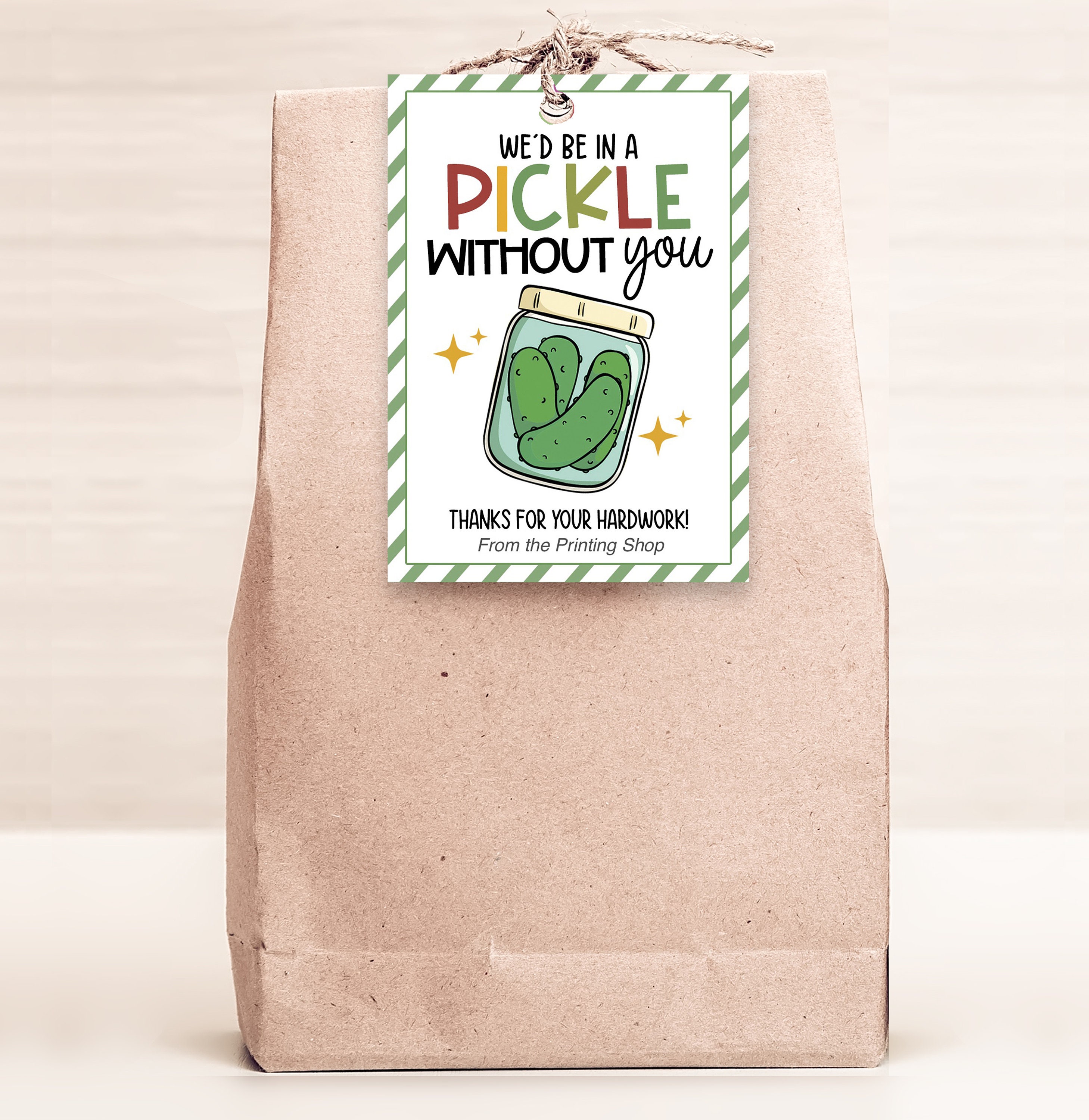 Printable Pickle Favor Tags. Staff, Employee Appreciation Tag. Thank ...