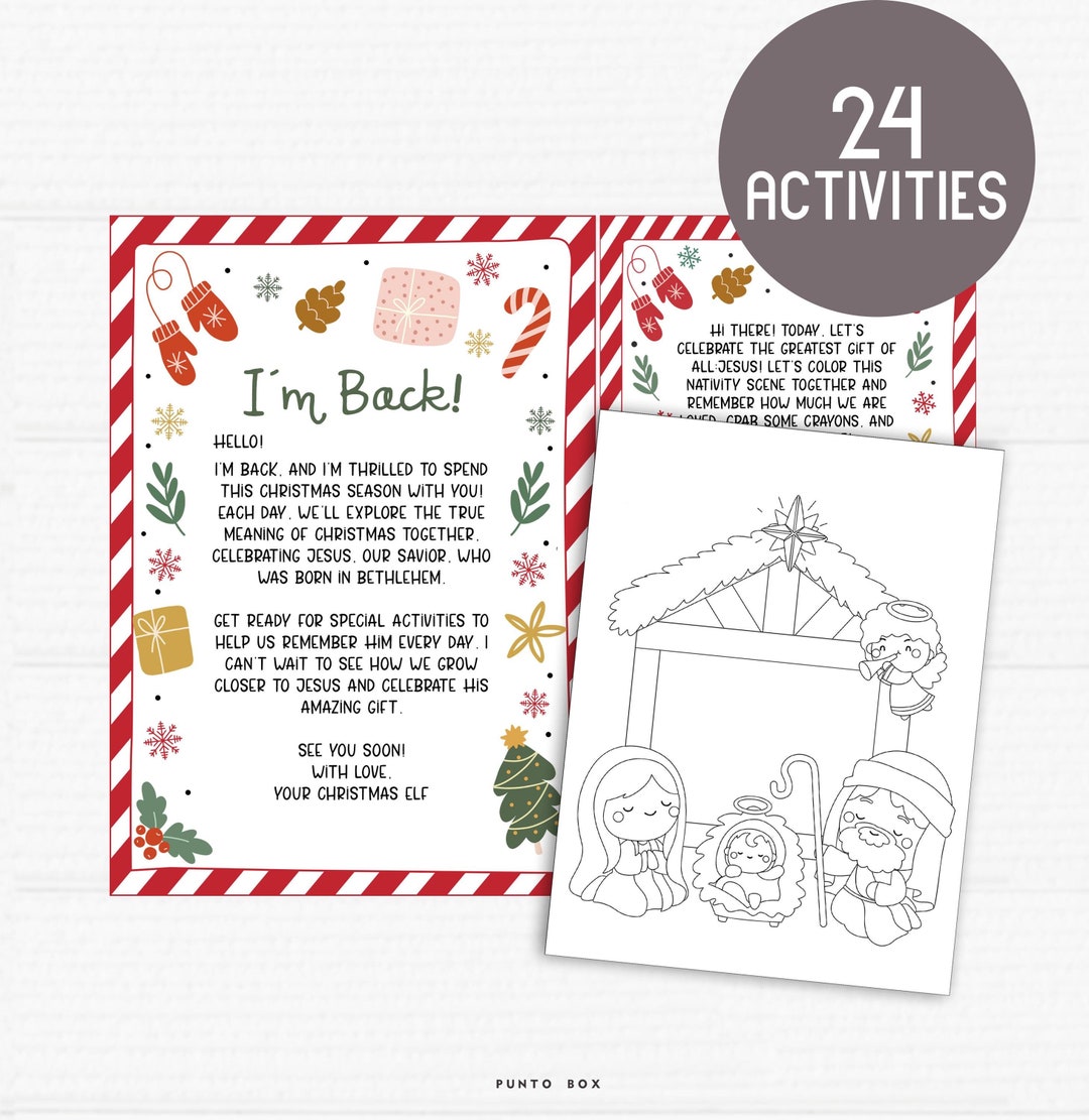 Printable Christ-centered Elf Kit - 24 Days of Elf Notes and Activities ...
