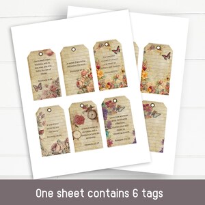Printable Scripture Tags. Friendship Bible Verses. Vintage Labels. - Etsy