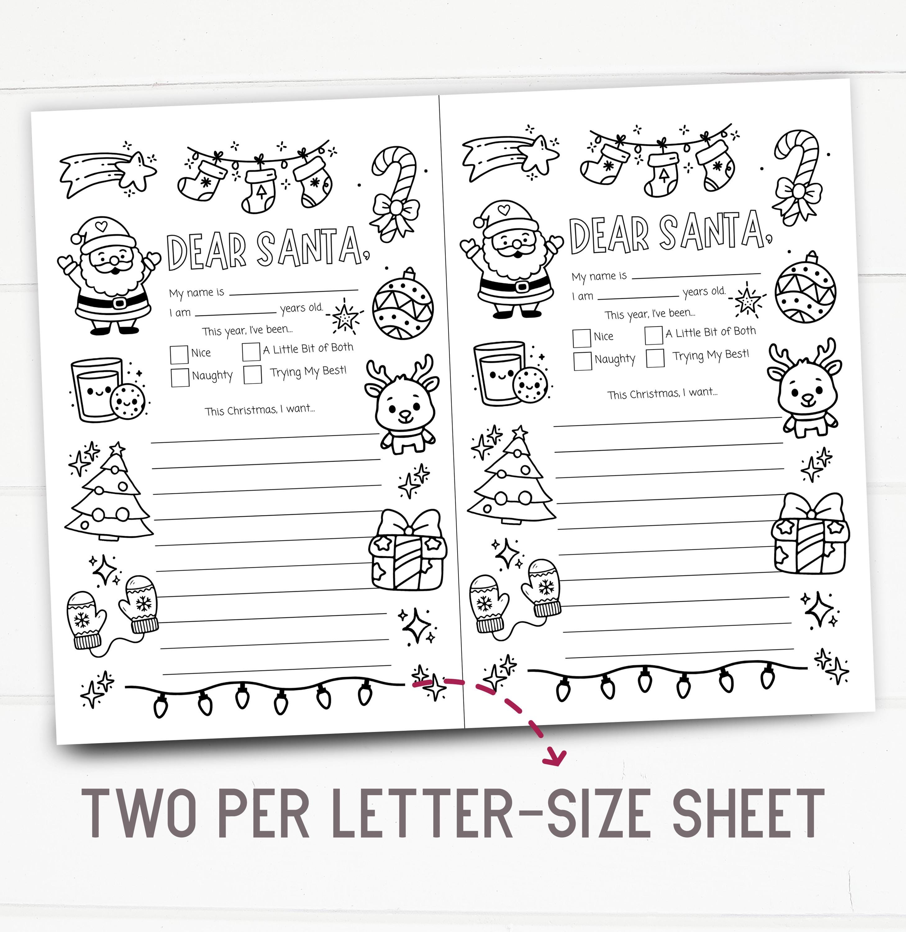 Santa Letter Coloring Page for Kids – Printable Christmas Letter to ...