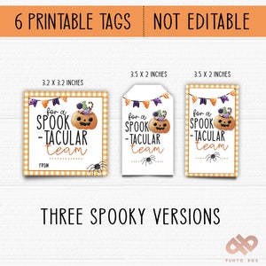 Printable Halloween Favor Tags. Two Designs. Team Appreciation. Spook ...