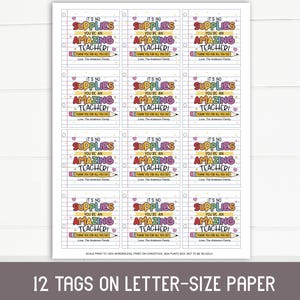 Printable Teacher Appreciation Tag | “it’s No Supplies, You’re Amazing ...