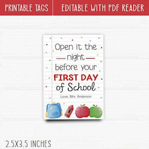 Back to School Ready Confetti Printable Poem. First Day of Kindergarten ...