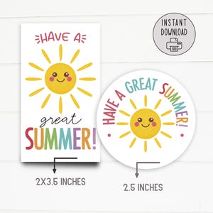 End of the Year Gift Tag Printable • Have a Great Summer Tag for ...