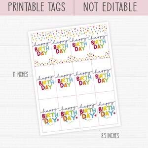 Printable Birthday Tags. Favor Tags. Not Editable. Three Different ...