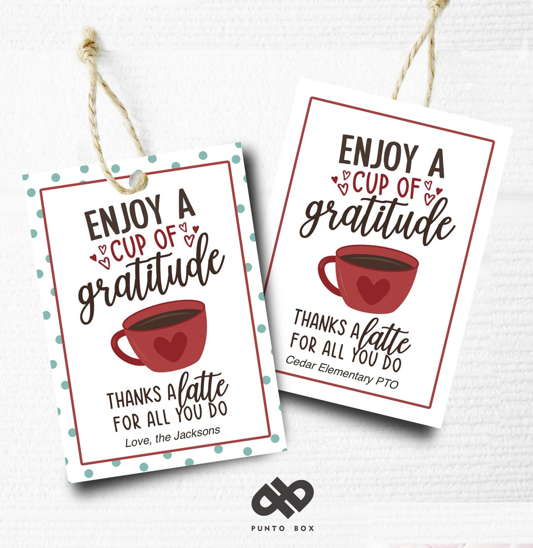 Teacher Appreciation Favor Tag. Staff Appreciation. Enjoy a Cup of ...