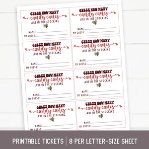 Printable Christmas Game. Guess How Many Candy Canes Are in the ...