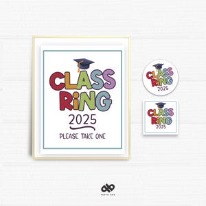 Class Ring Pop Favor Tags and Stickers | Kindergarten and Fifth Grade ...