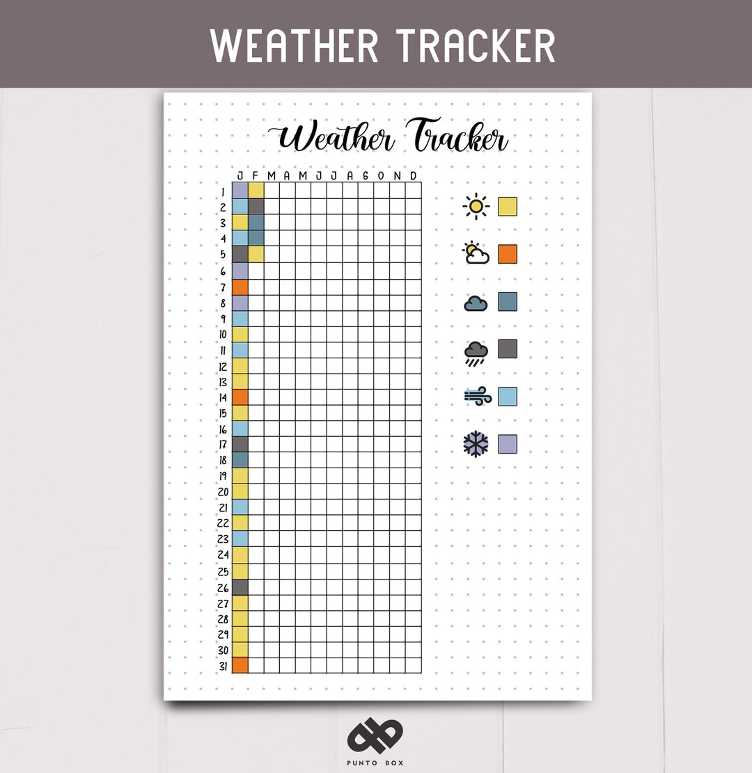 Printable Weather Tracker. A5 Journal Page. 2 Versions - Etsy