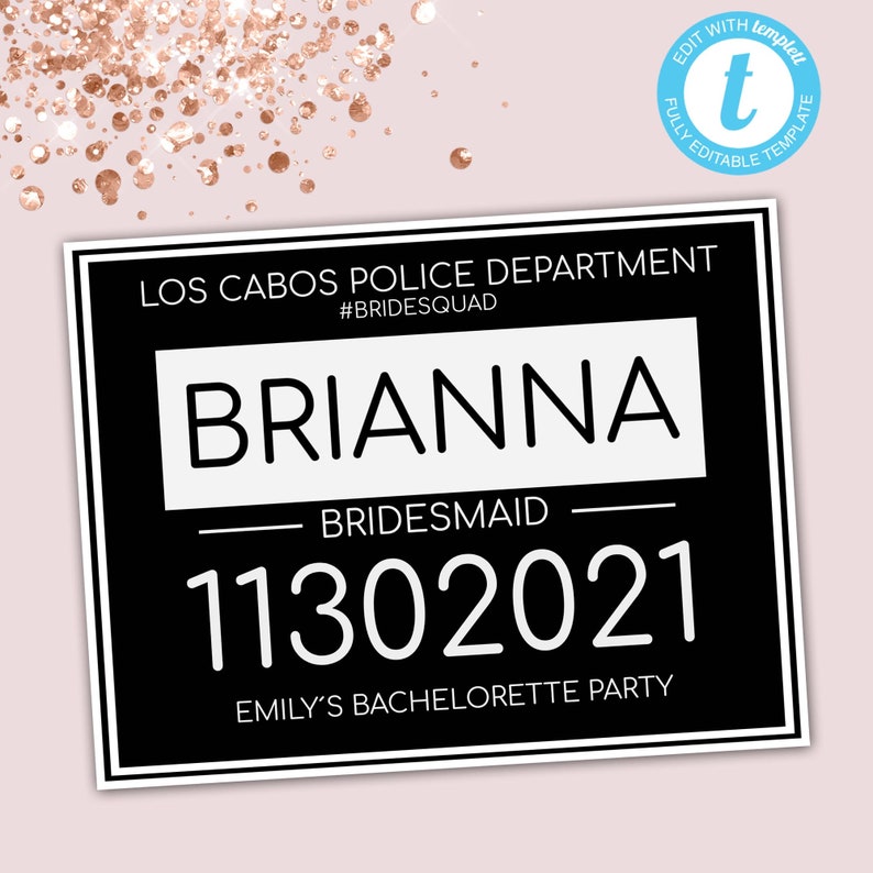 Mugshot Sign. Bachelorette Party Mug Shot Sign. Fully Editable - Etsy