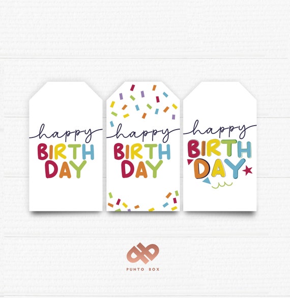 Printable Birthday Tags. Favor Tags. Not editable. Three different ...