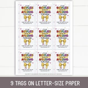 Printable Teacher Appreciation Tag | “it’s No Supplies, You’re Amazing ...