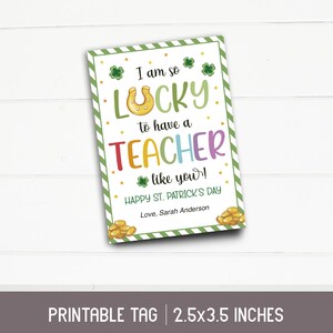 Printable St. Patrick’s Day Gift Tags | Lucky Friend & Teacher ...