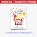 Printable Birthday Favor Tags. Popcorn Favor Tag. Classroom Snacks ...