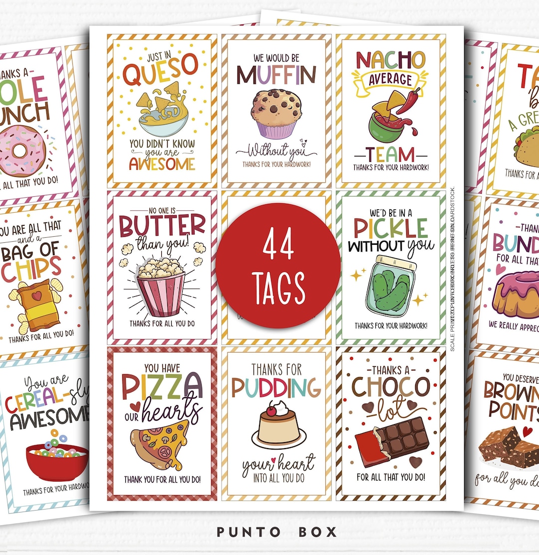 44 Employee Food Gift Tags. Employee Appreciation Tag. Staff ...