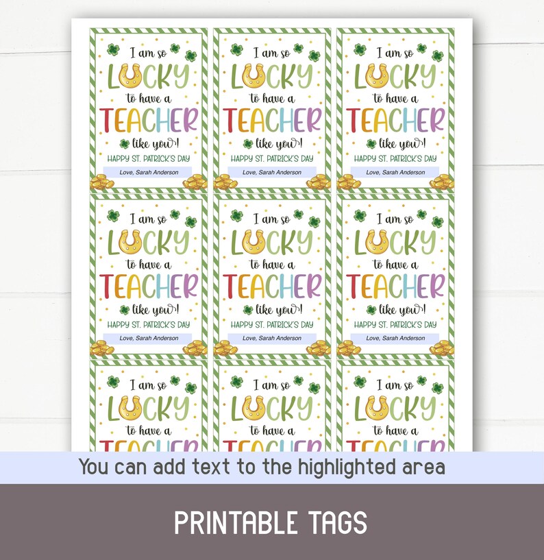 Printable St. Patrick’s Day Gift Tags | Lucky Friend & Teacher ...