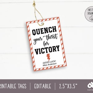 Printable Favor Tag. Quench Your Thirst for Victory. Team Tags. Instant ...