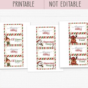 Christmas Printable Treat Bag Toppers. Elf Kisses. Reindeer Food ...