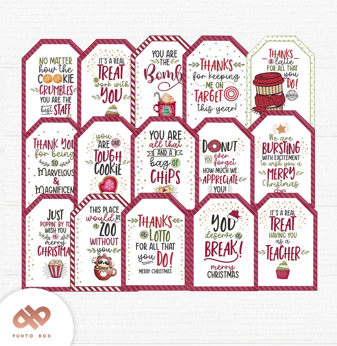 Christmas Printable Teachers Employee Treat Notes. Not - Etsy