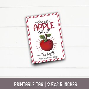Printable Favor Tags. You Are Apple-solutely the Best. Employee ...