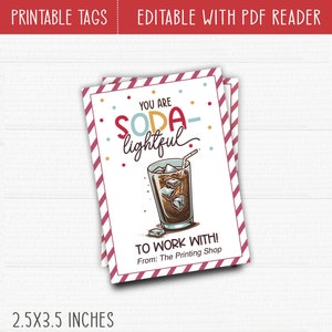 Printable Soda Favor Tags. Staff. Employee Appreciation Tag. You Are ...