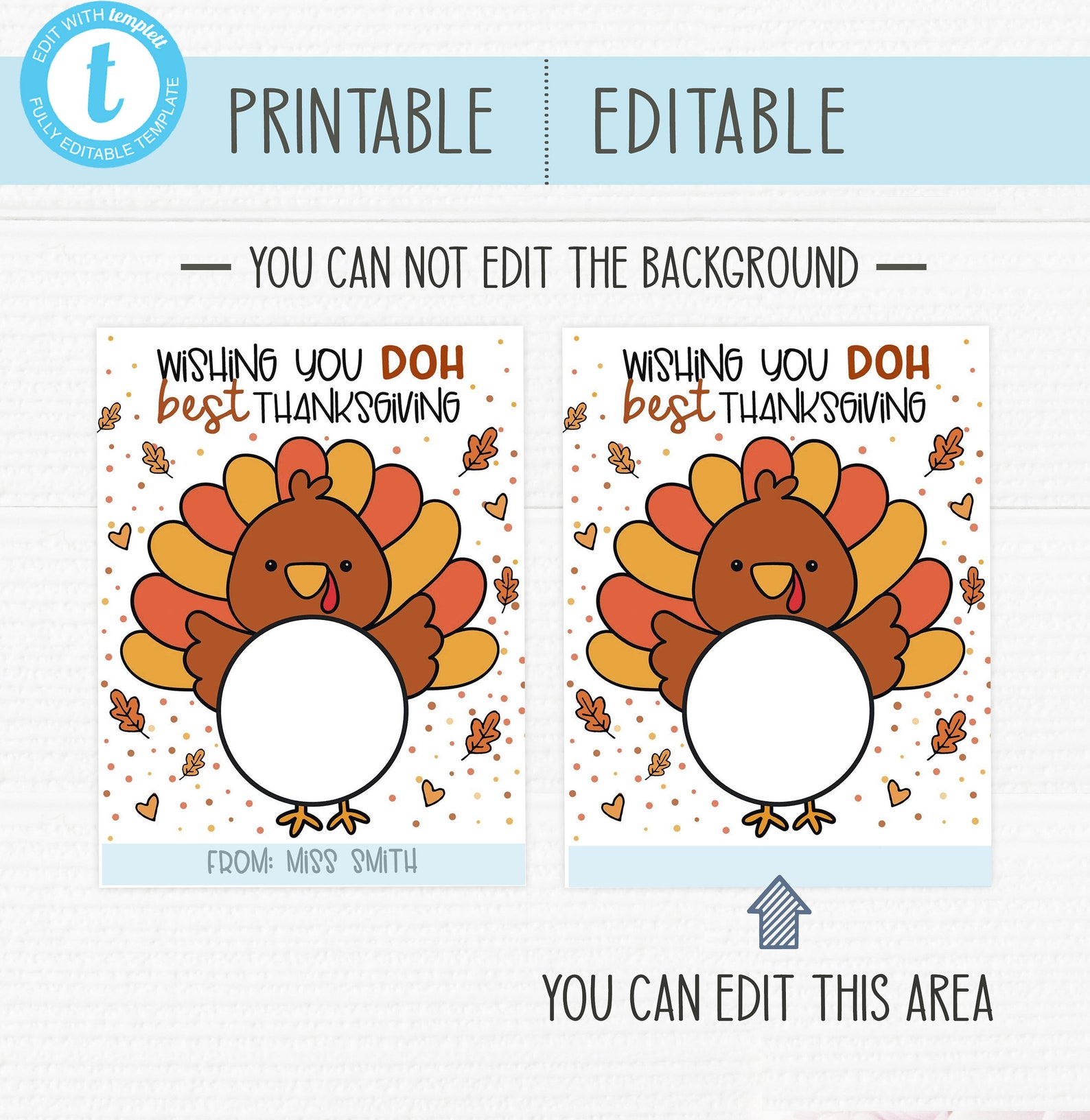 Play Doh Printable Cards. Thanksgiving Turkey. No Candy Favors ...