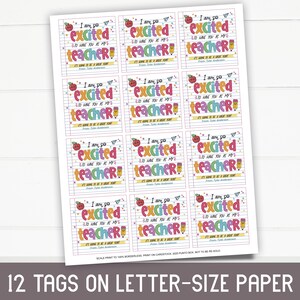 Printable Back to School Tag – "excited to Have You as My Teacher ...