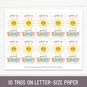 End of the Year Gift Tag Printable • Have a Great Summer Tag for ...