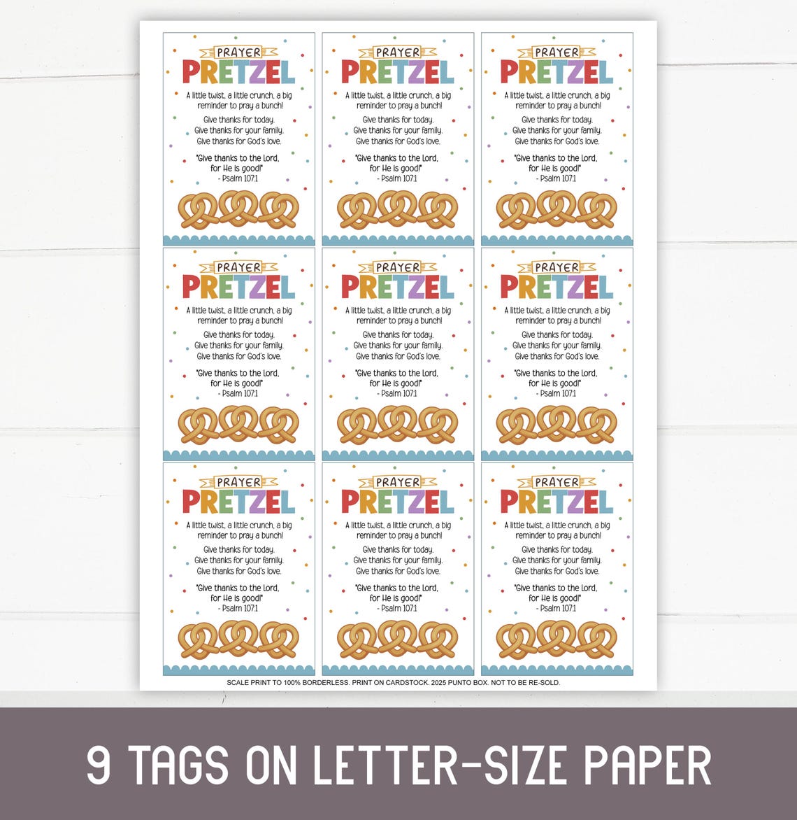 Printable Prayer Pretzel Tags. Christian Appreciation Tags. Sunday ...