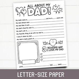 Father’s Day Coloring Page – All About My Dad Printable (2 Versions ...