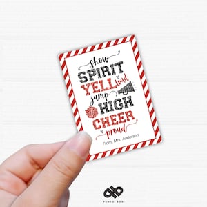 Printable Cheerleader Favor Tags. 8 Candy Gift Bundle. Competition Day ...