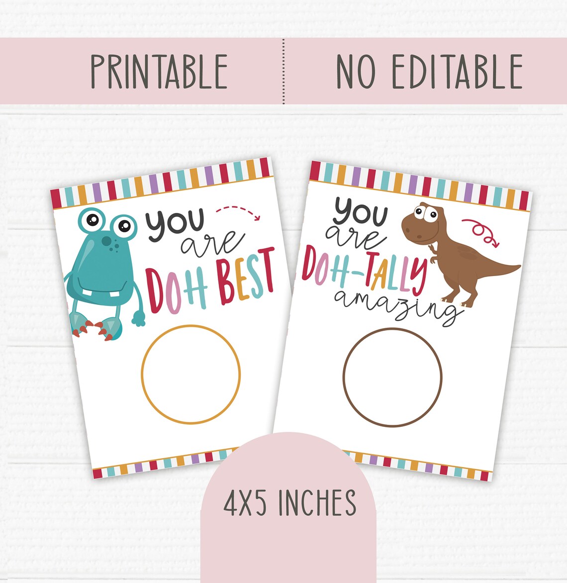 Play Doh Printable Cards. Valentines Day Favor Tags. Kids - Etsy