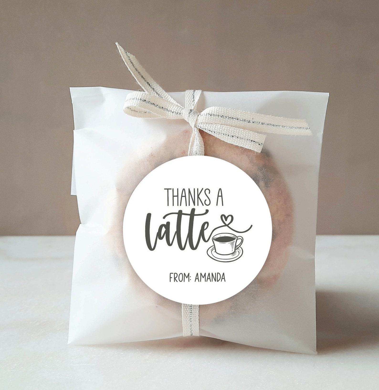 Printable Thanks a Latte Tag. Three Sizes. Gray. Editable - Etsy