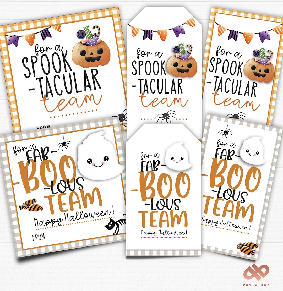 Printable Halloween Favor Tags. Two Designs. Team Appreciation. Spook ...