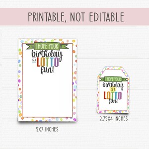 Printable Birthday Lottery Ticket Gift Card and Tag. Hope Your Birthday ...