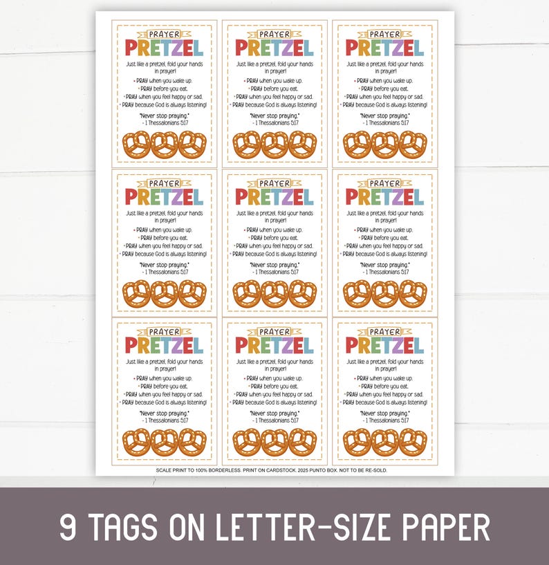 Printable Prayer Pretzel Tags. Christian Appreciation Tags. Sunday ...