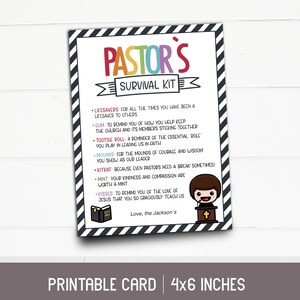 Pastors Survival Kit. Printable Survival Kit. Sunday School. Instant ...