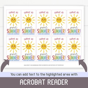 End of the Year Gift Tag Printable • Have a Great Summer Tag for ...