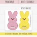 Printable Easter Cards. Treats for My Peeps. Favor Holder. Digital ...