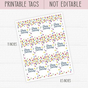 Printable Birthday Tags. Instant Download. Not Editable. Favor Tags ...