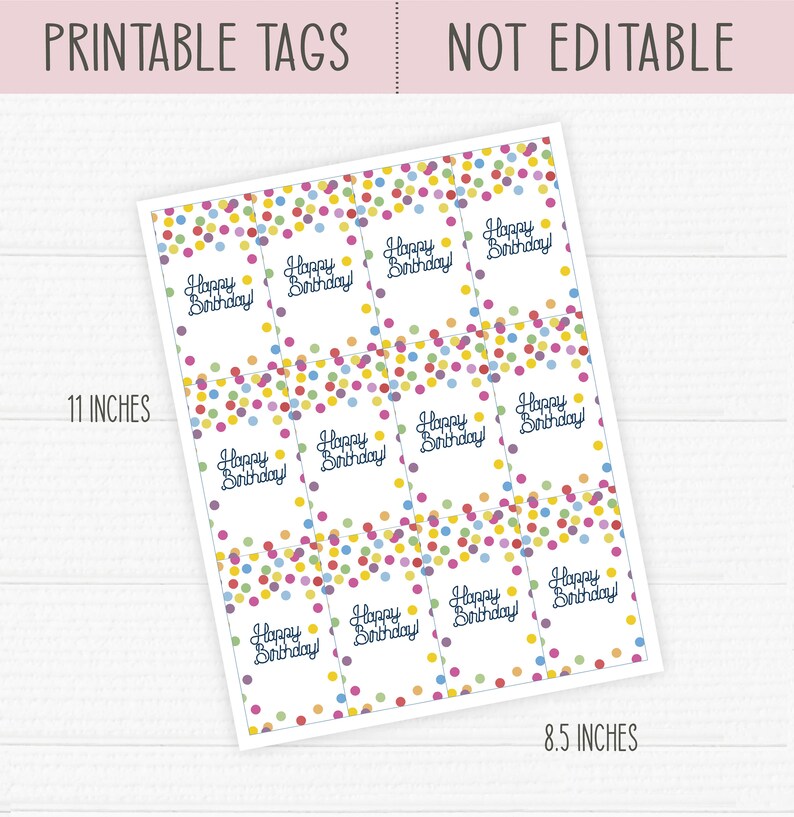 Printable Birthday Tags. Instant Download. Not Editable. Favor - Etsy