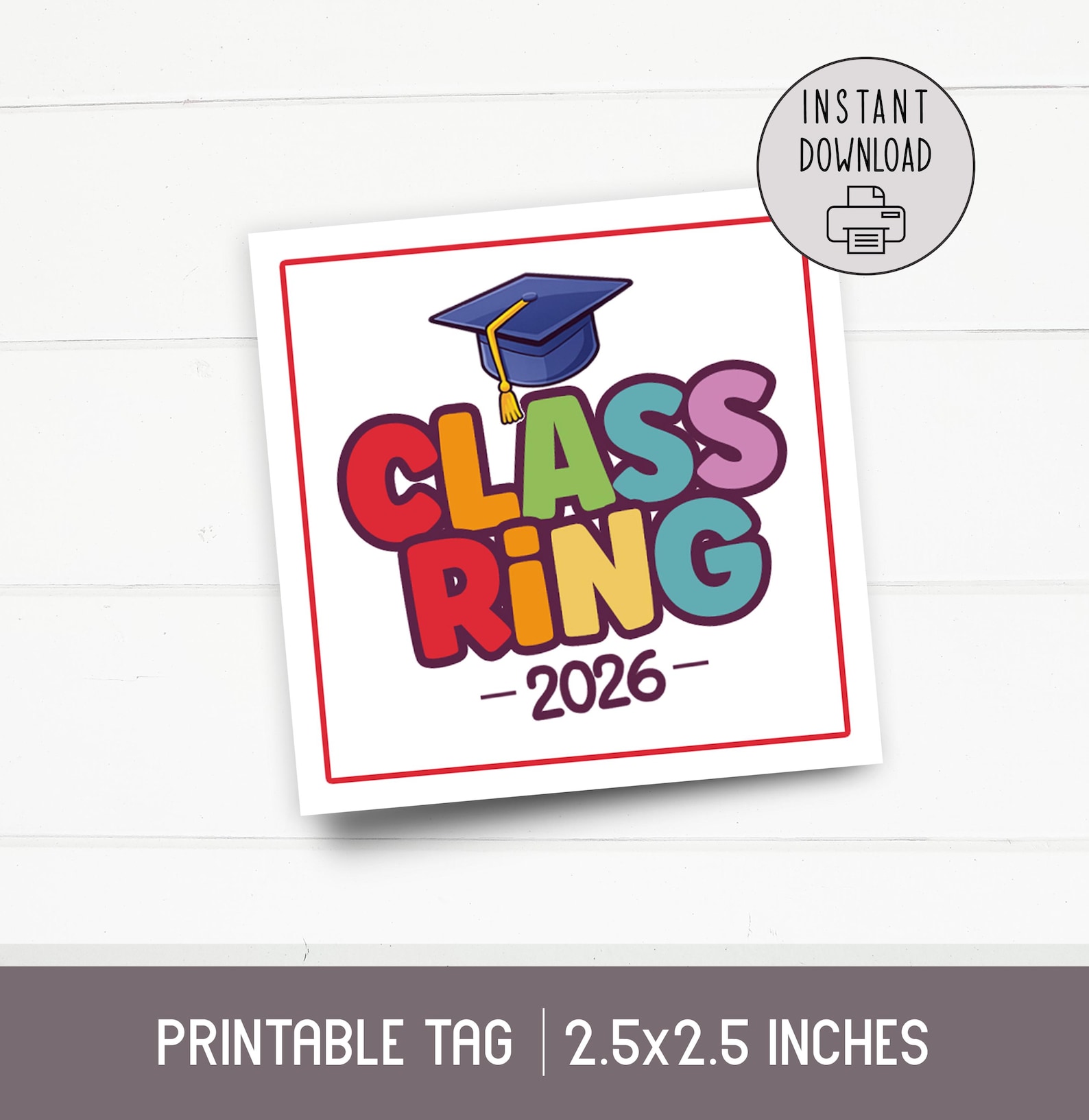 Class Ring Pop Favor Tags and Stickers | Kindergarten and Fifth Grade ...
