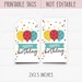 Printable Birthday Tag. Instant Download. Not Editable. Balloons. Happy ...