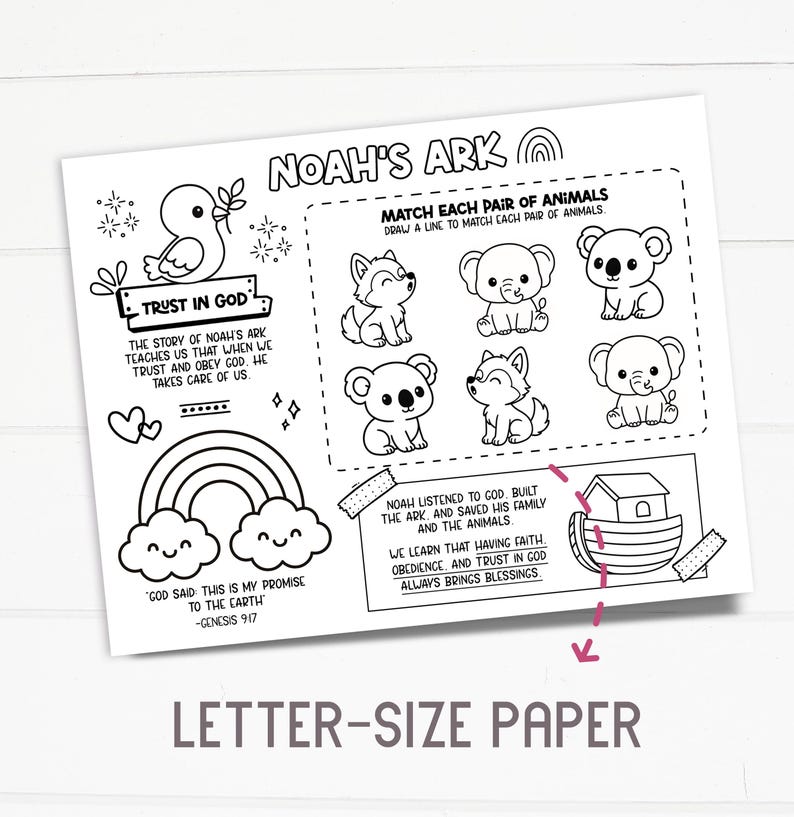 Noah’s Ark Coloring and Activity Pack | Bible Lesson: Faith, Obedience ...